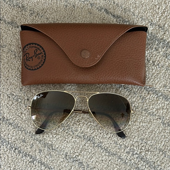 Ray-Ban | Other | Rayban Gold Aviator Sunglasses With Case | Poshmark